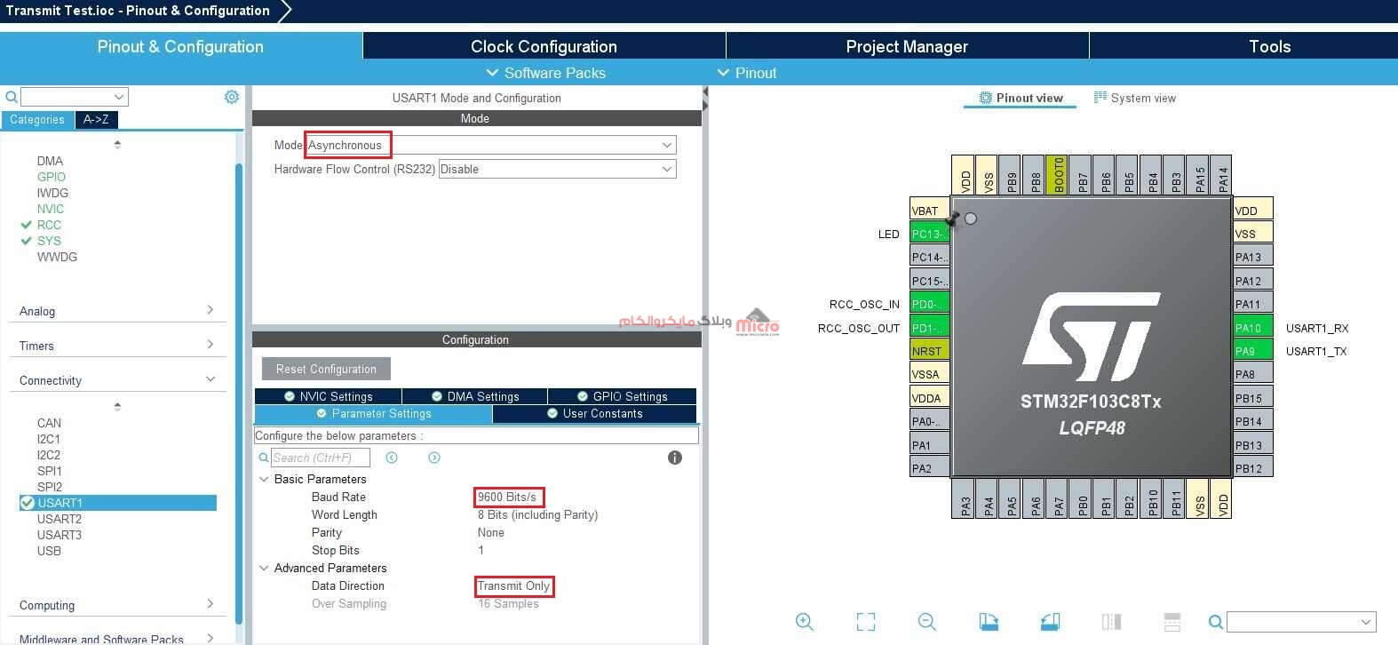 پورت سریال STM32 یا UART با توابع HAL – ارسال به روش blocking - وبلاگ ...